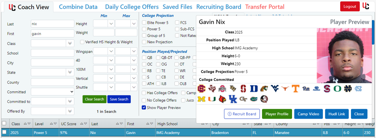 FBU Campers Receiving UC Report Profiles in 2024 | Football University